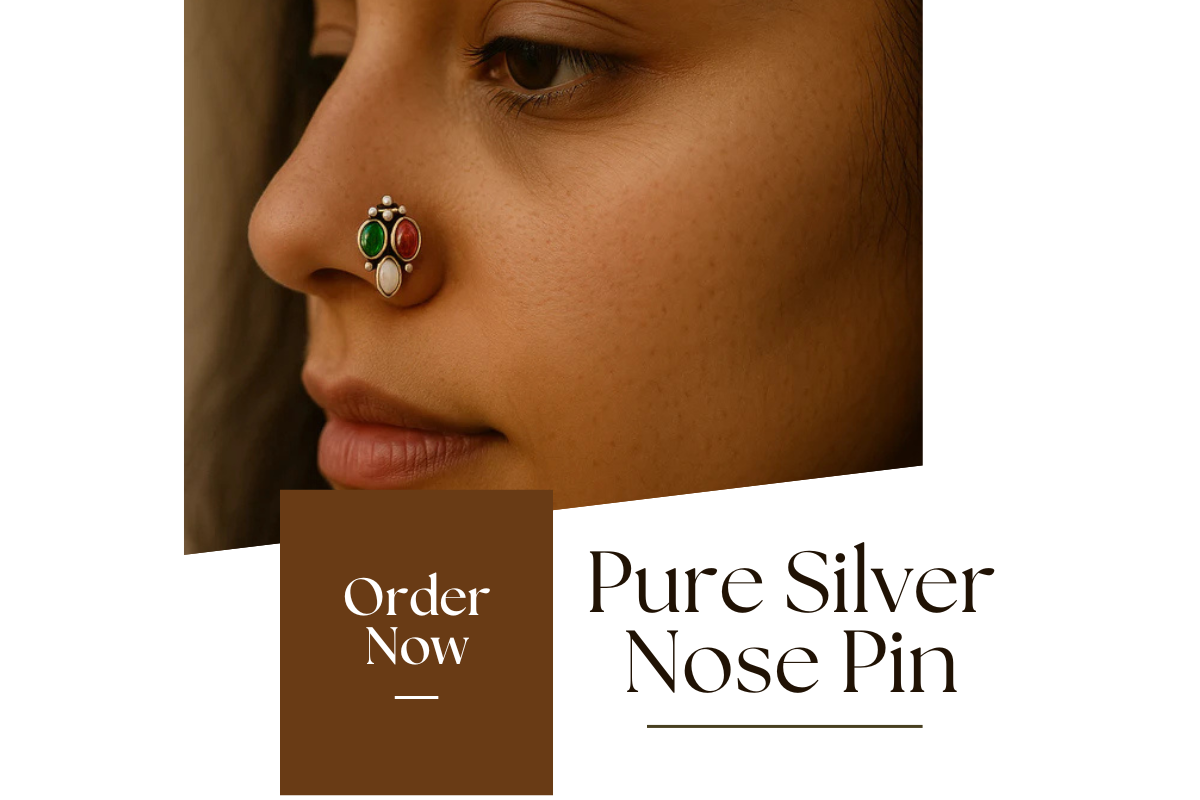 Pure Silver Nose Pin Handcrafted with Elegance | By Veeram – Veeram ...